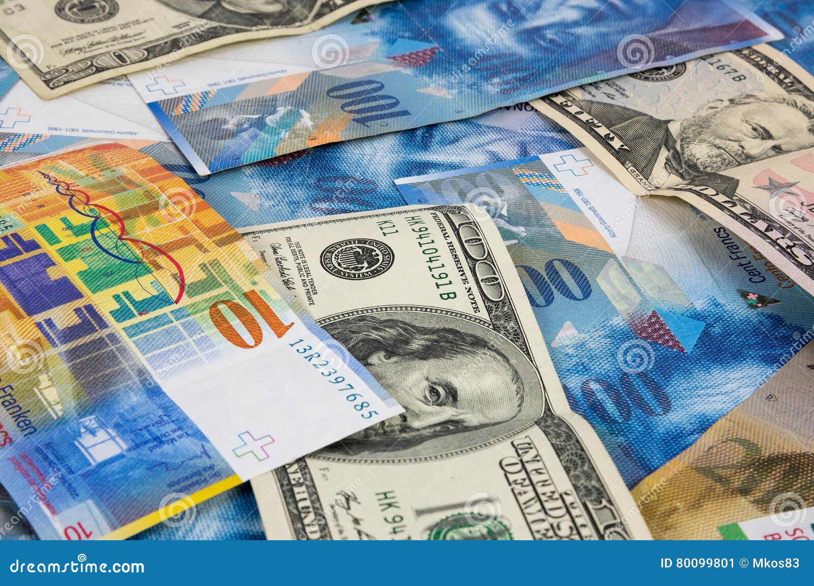 Banconote Del CHF E Di USD Come Fondo Immagine Stock - Immagine di ...