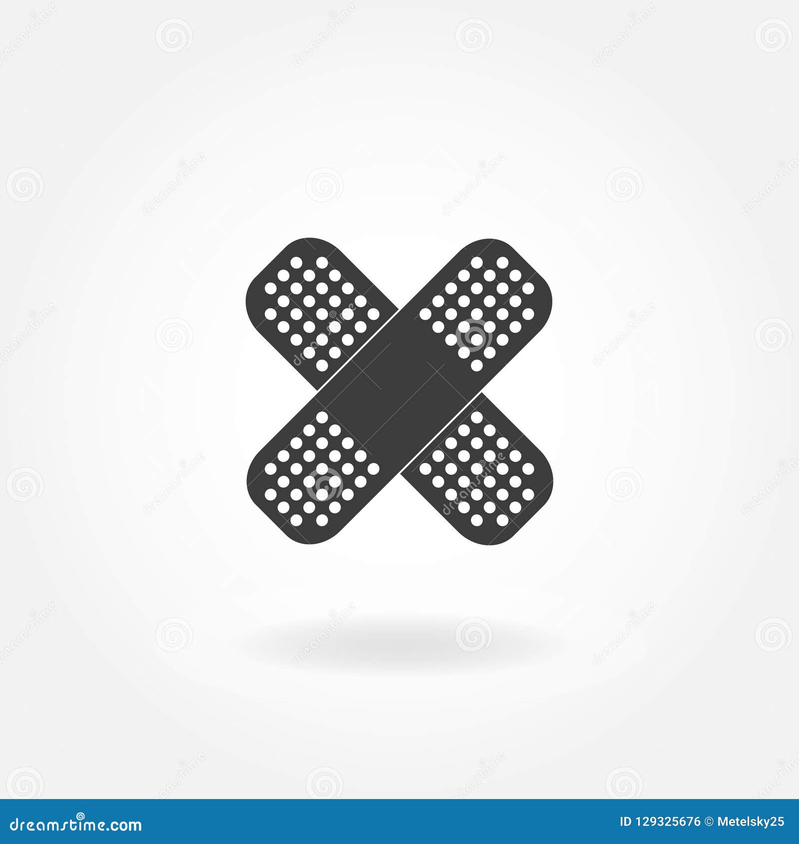 Band Aid Icon. Band Aid Or Plaster Flat Icon. Crossed Band Aid. Vector ...