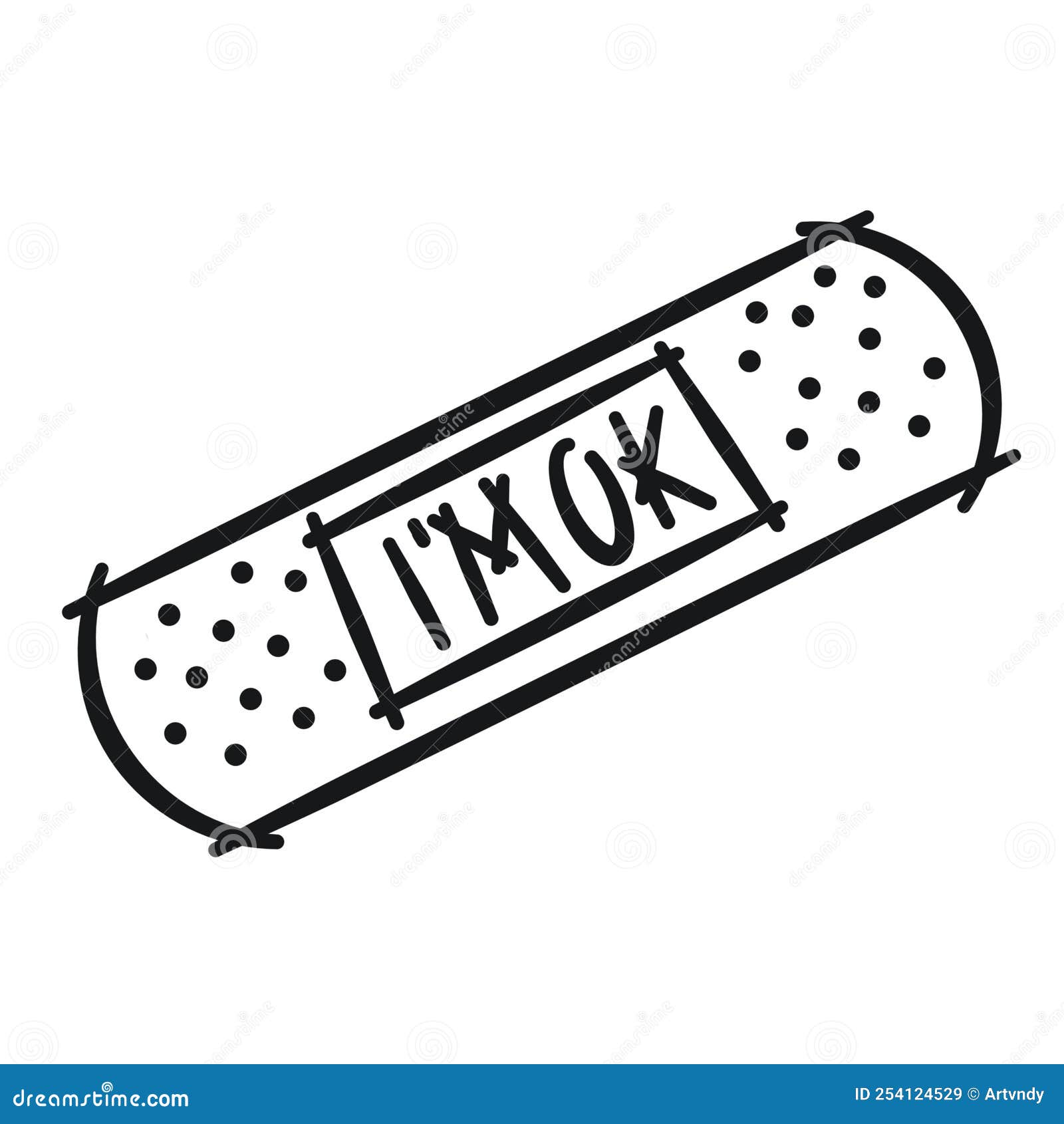 Hand Drawn Band Aid Illustration Stock Vector - Illustration of hand ...
