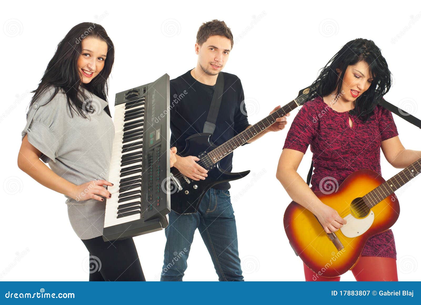 Band, Das Instrumente Spielt Stockbild - Bild von mädchen, konzert ...
