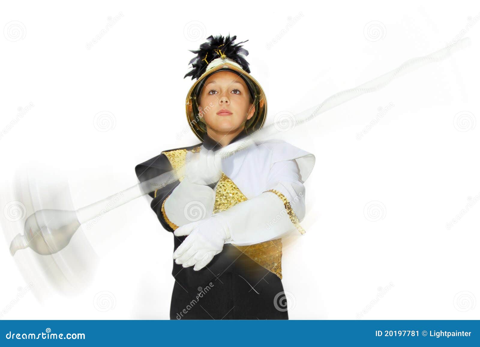 Band leader stock image. Image of helmet, female, marching - 20197781