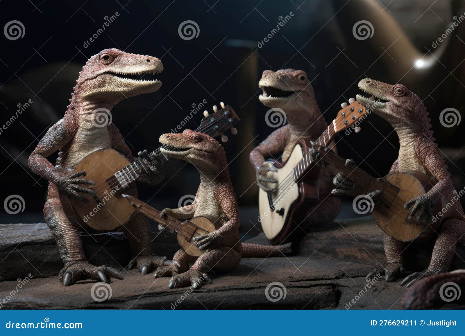 A Band of Parasuchus Playing Instruments. AI Generation Stock ...