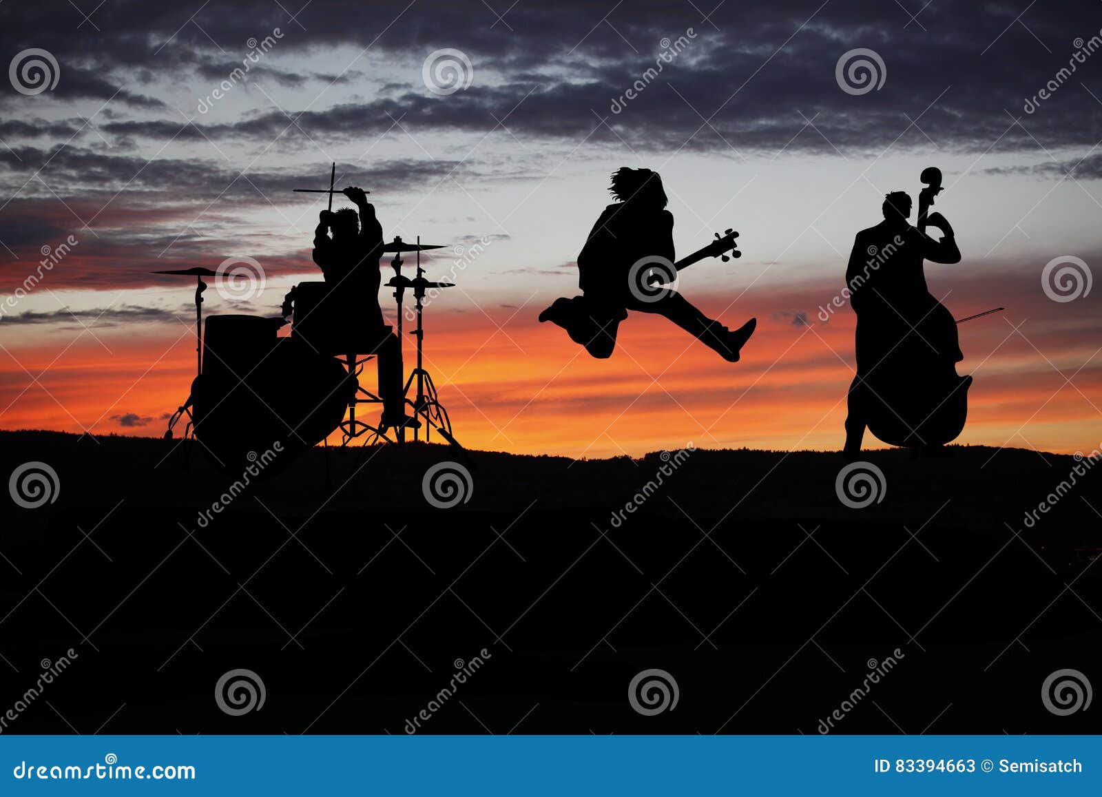 Band Performing Live during Outside Concert Stock Image - Image of ...