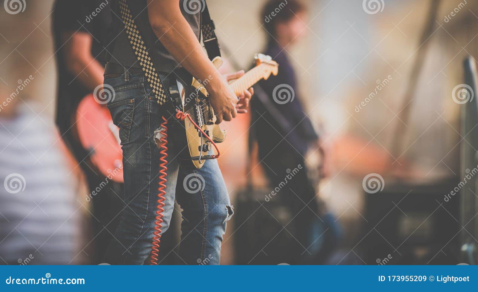 Band Performing Live on a Stage Stock Image - Image of group, band ...