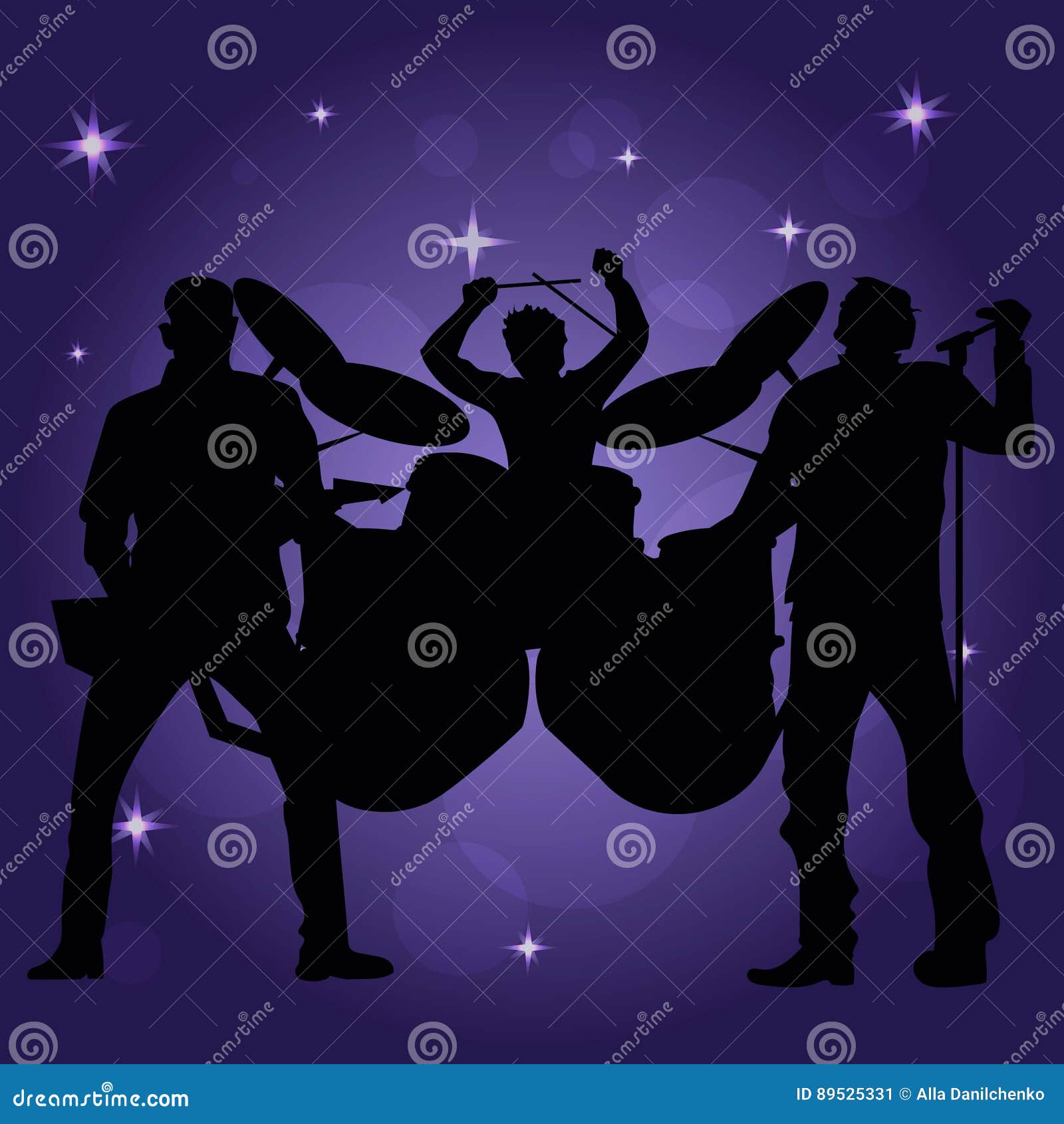 Band of Performing Musicans Stock Vector - Illustration of group ...