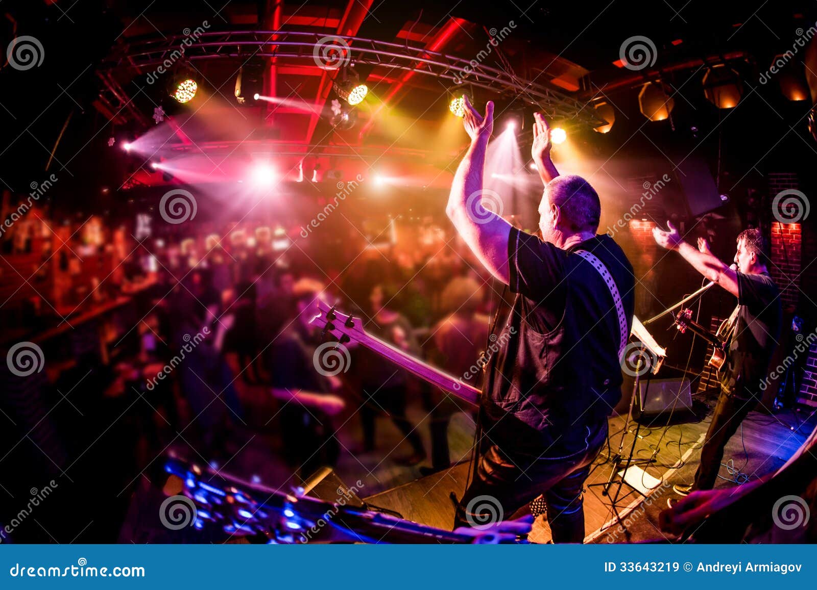Band performs on stage stock image. Image of music, human - 33643219