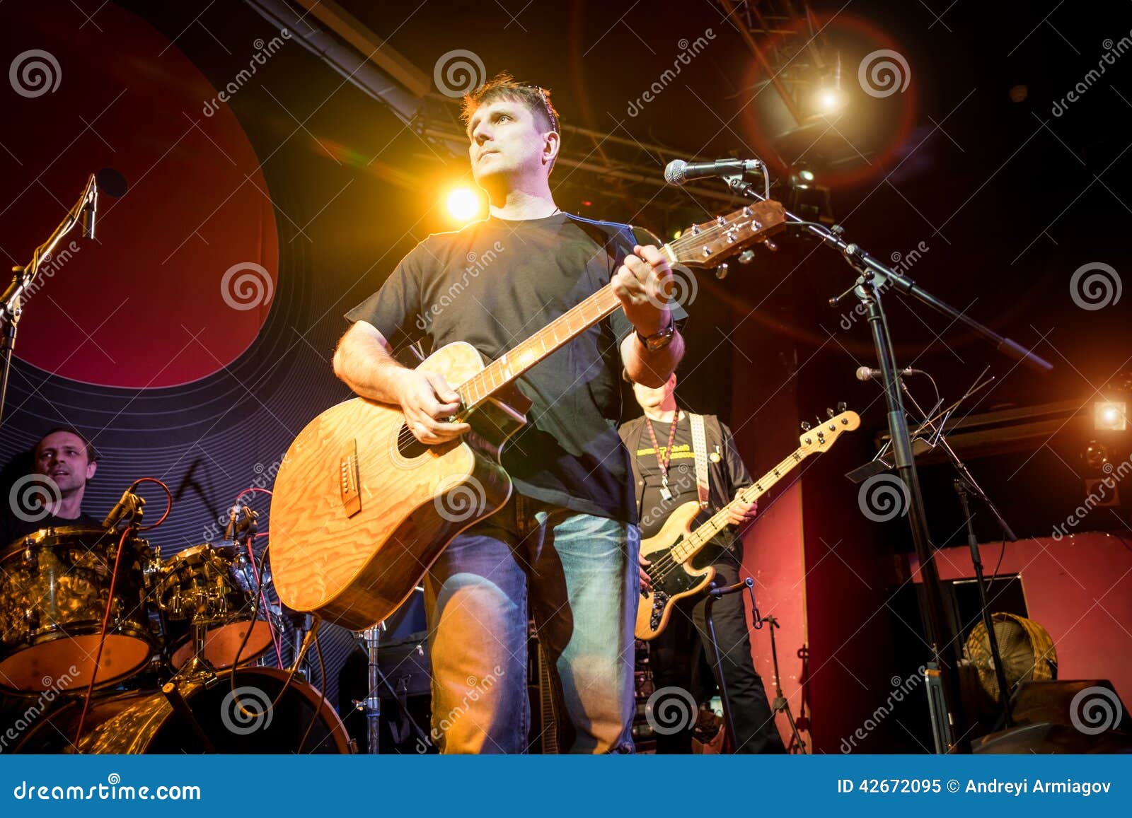 Band performs on stage stock image. Image of people, musical - 42672095