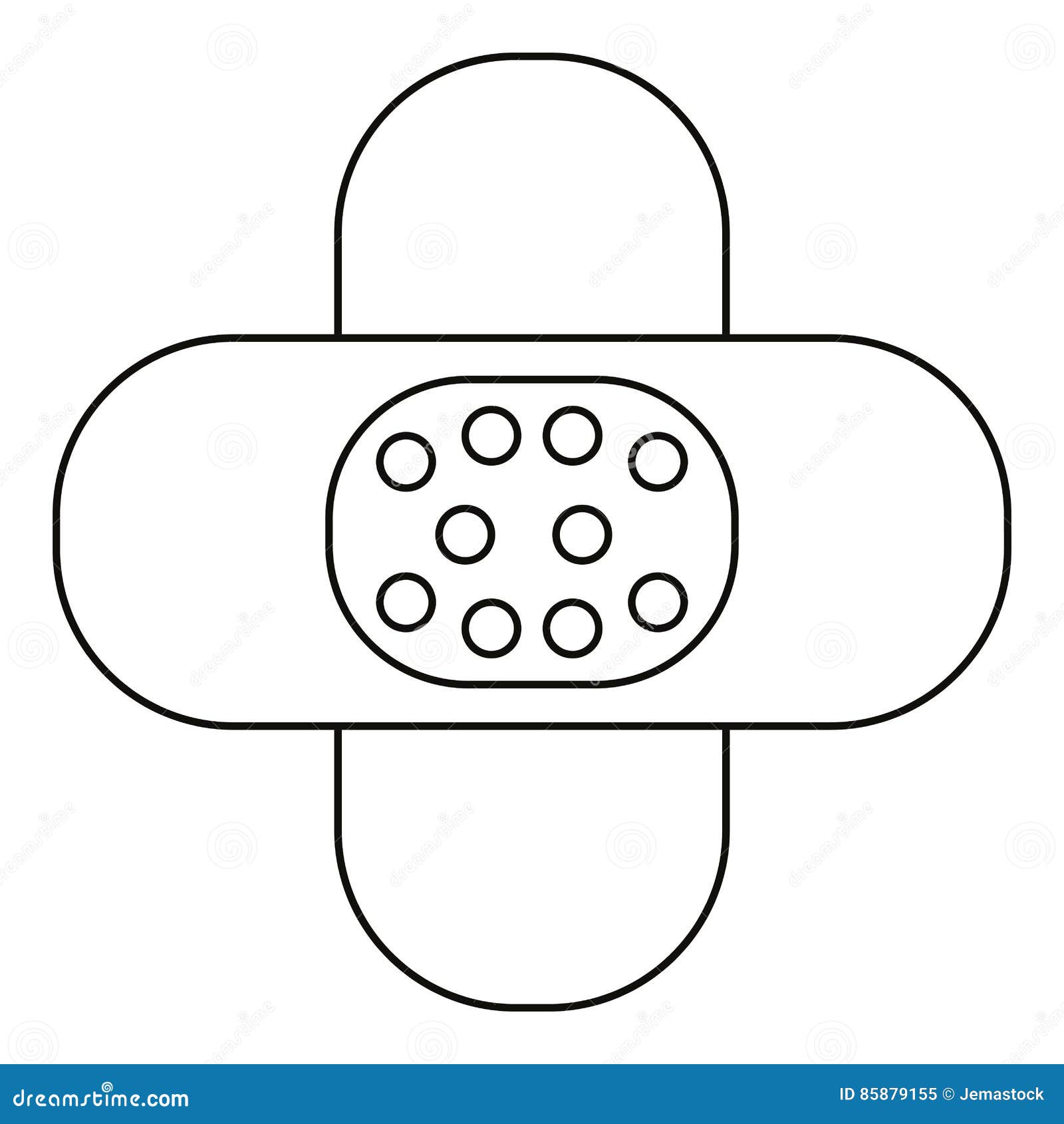 Band Plaster First Aid Icon Thin Line Stock Vector - Illustration of ...