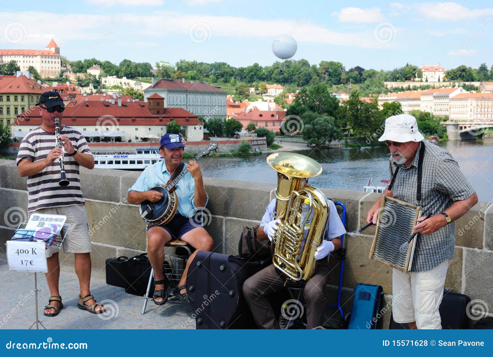 Band in Prague editorial stock photo. Image of czech - 15571628