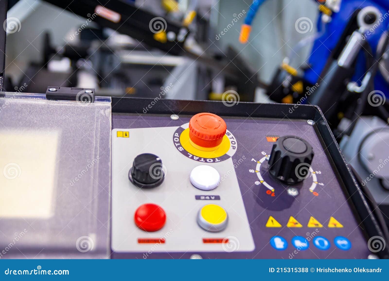 Band Saw Control Panel with Buttons Stock Photo - Image of metalworking ...