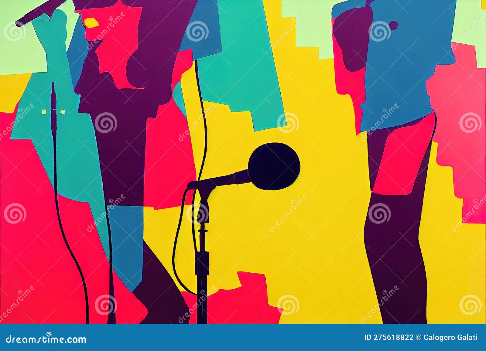 Band Sing Poster Contest, Pop Art Illustration, Ai Generated Image ...