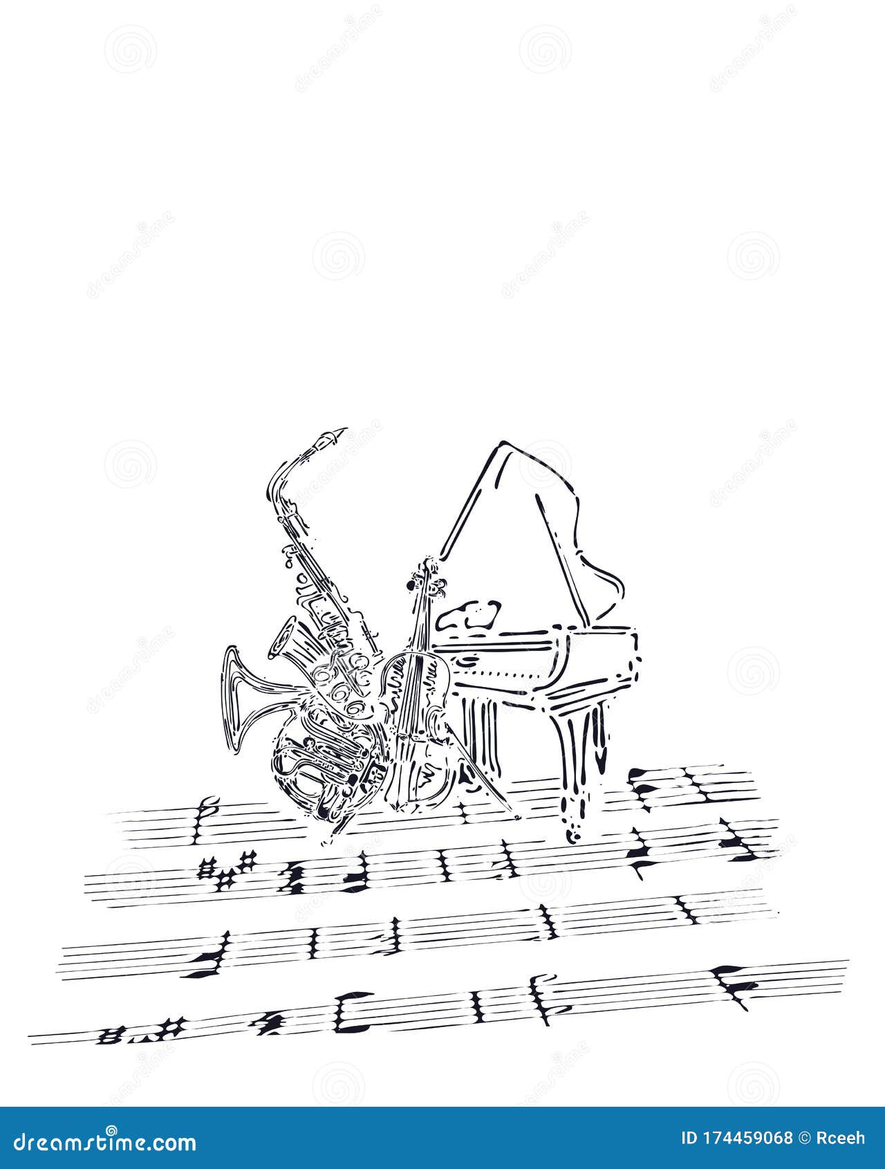The band stock vector. Illustration of concert, hipste - 174459068