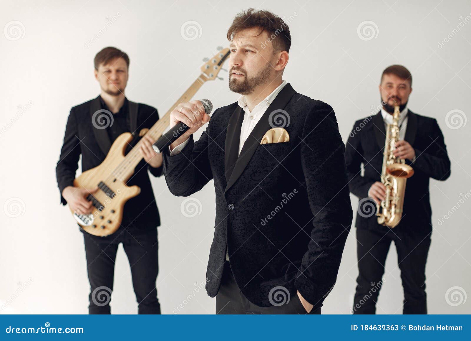 Band in the Studio with Many Instruments Stock Image - Image of ...