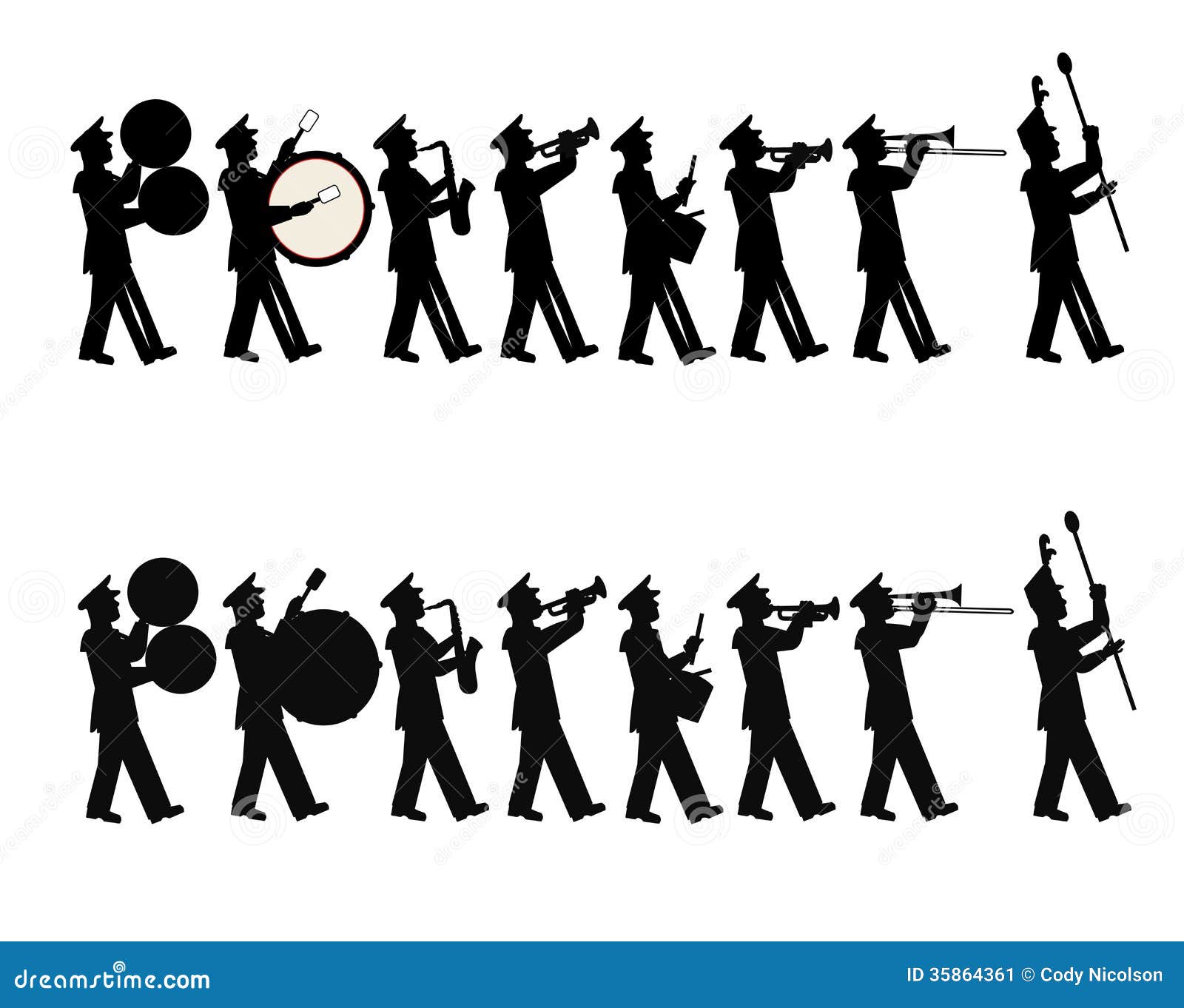 Banda ilustración del vector. Ilustración de tambor, universidad - 35864361