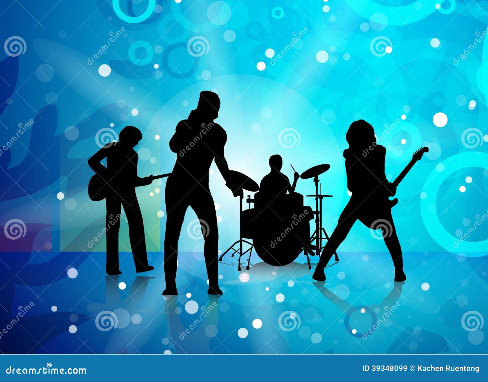 Banda de la música ilustración del vector. Ilustración de excitado ...