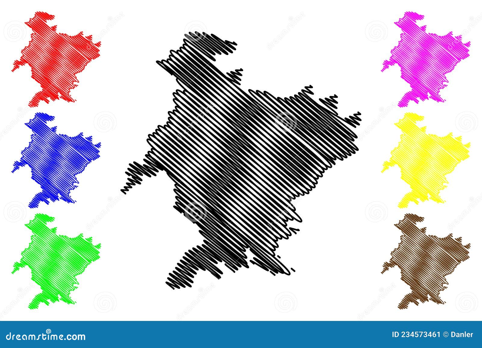 Banda District Uttar Pradesh State, Republic of India Map Vector ...