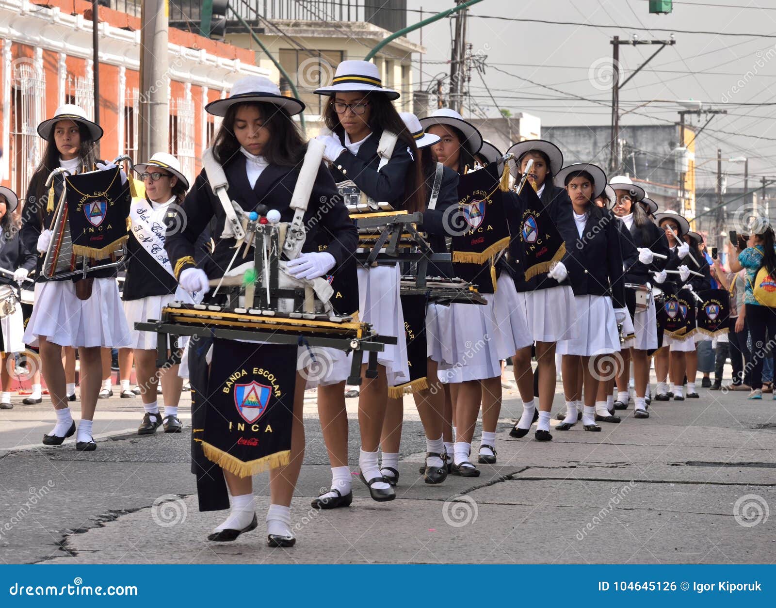 Banda escolar guatemalteca foto editorial. Imagen de vacaciones - 104645126