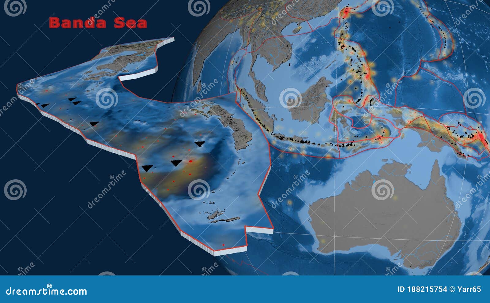 Banda Sea Plate Described and Presented - Topo and Bathy Stock ...