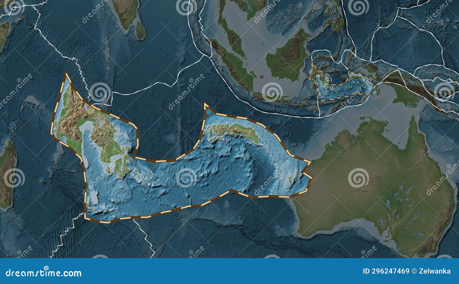 Banda Sea Plate Extracted. Fahey. Topografic Stock Illustration ...