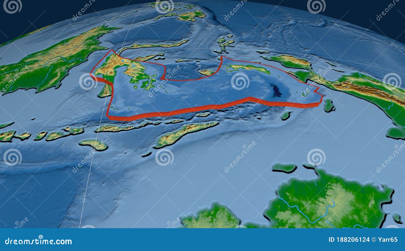 Banda Sea Plate Extruded - Physical Stock Illustration - Illustration ...