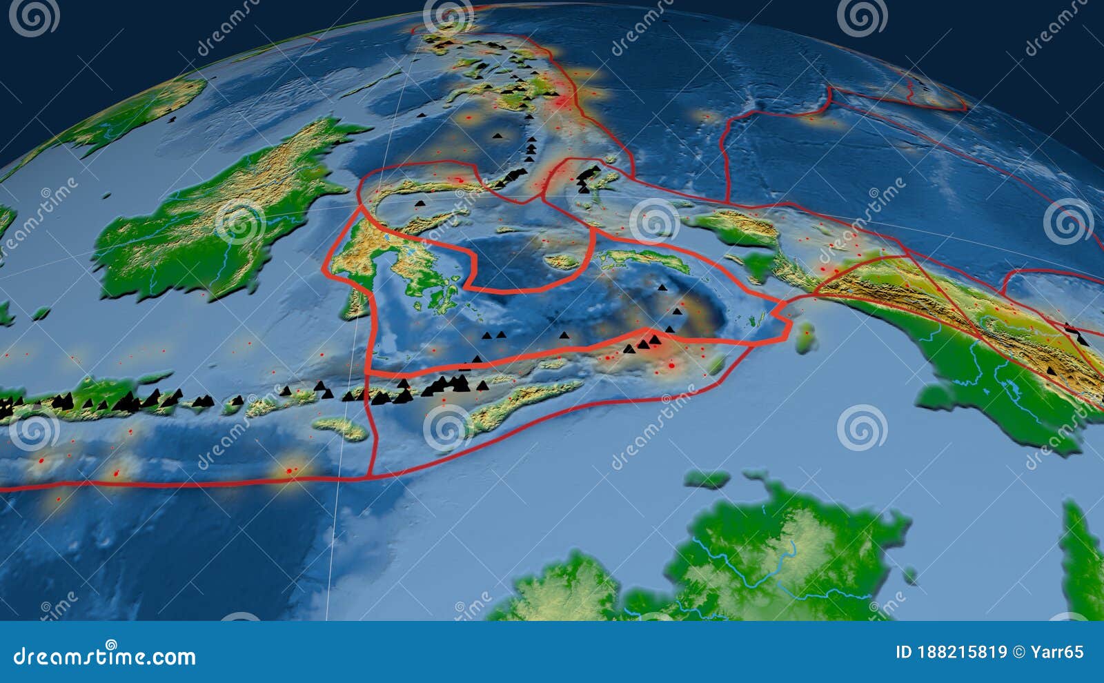 Banda Sea Plate Outlined - Physical Stock Illustration - Illustration ...