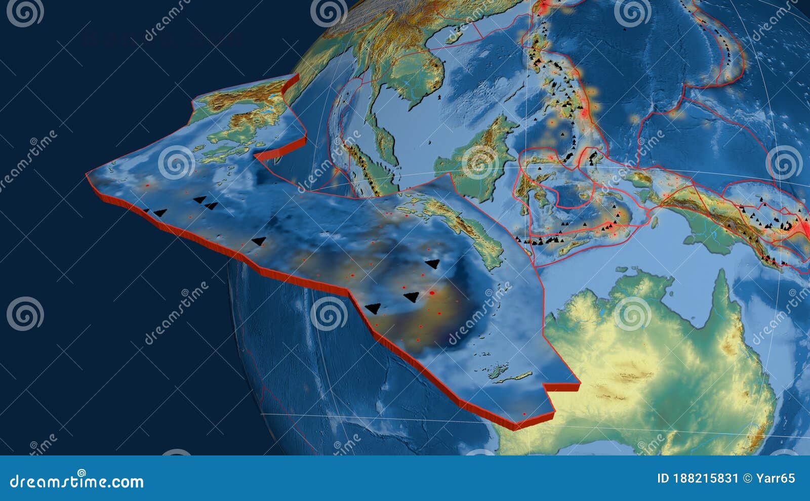 Banda Sea Plate Presented - Relief Stock Illustration - Illustration of ...