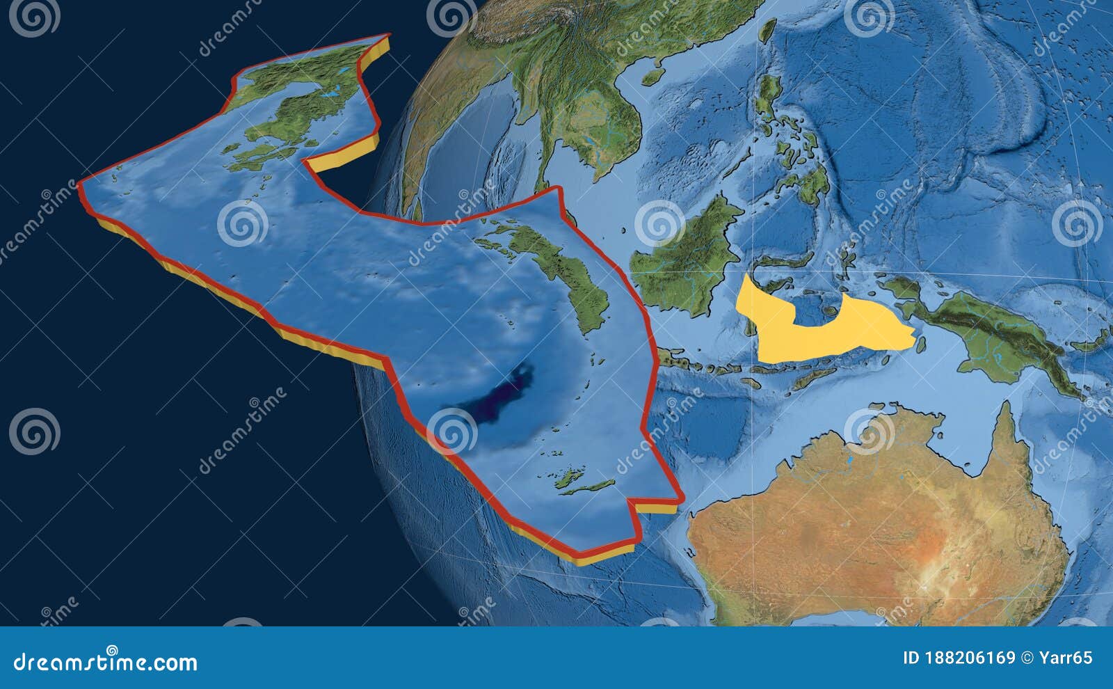 Banda Sea Plate Presented - Satellite Stock Illustration - Illustration ...