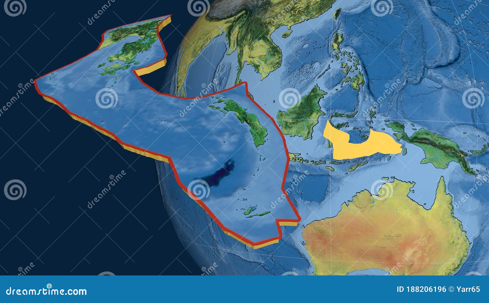 Banda Sea Plate Presented - Topographic Stock Illustration ...