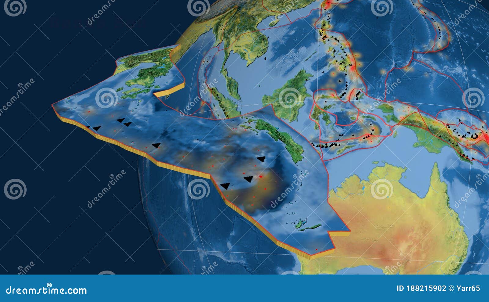 Banda Sea Plate Presented - Topographic Stock Illustration ...