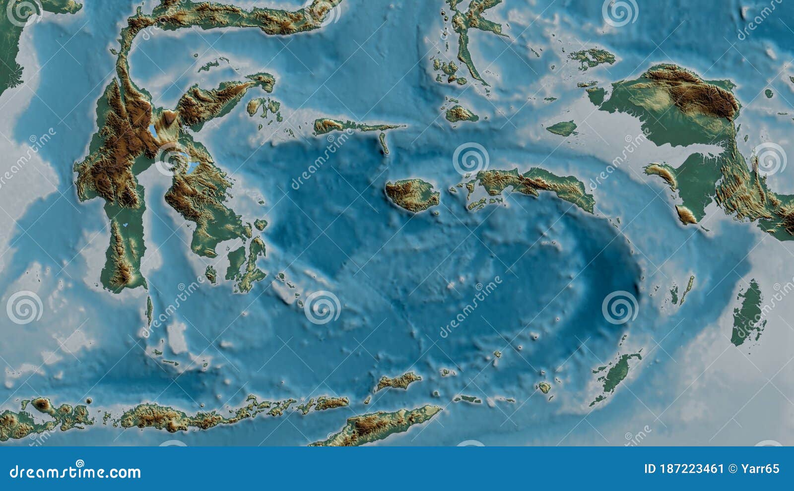 Banda Sea Tectonic Plate - Raster. Relief Stock Illustration ...