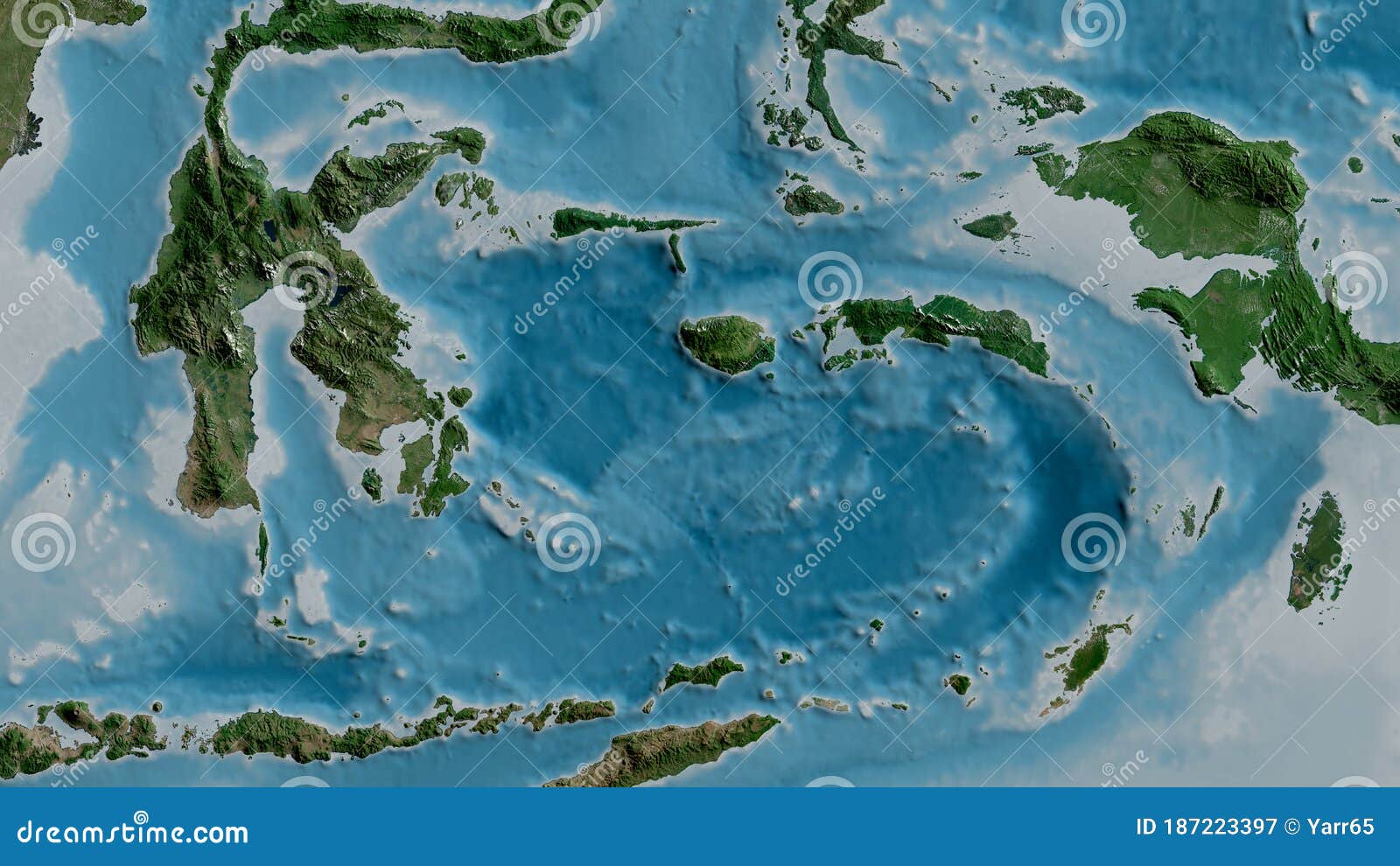 Banda Sea Tectonic Plate - Raster. Satellite Stock Illustration ...