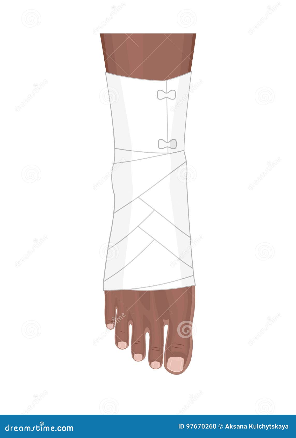 Bandage Ankle_Wrapping with an Elastic Cloth Bandage. Afro American ...