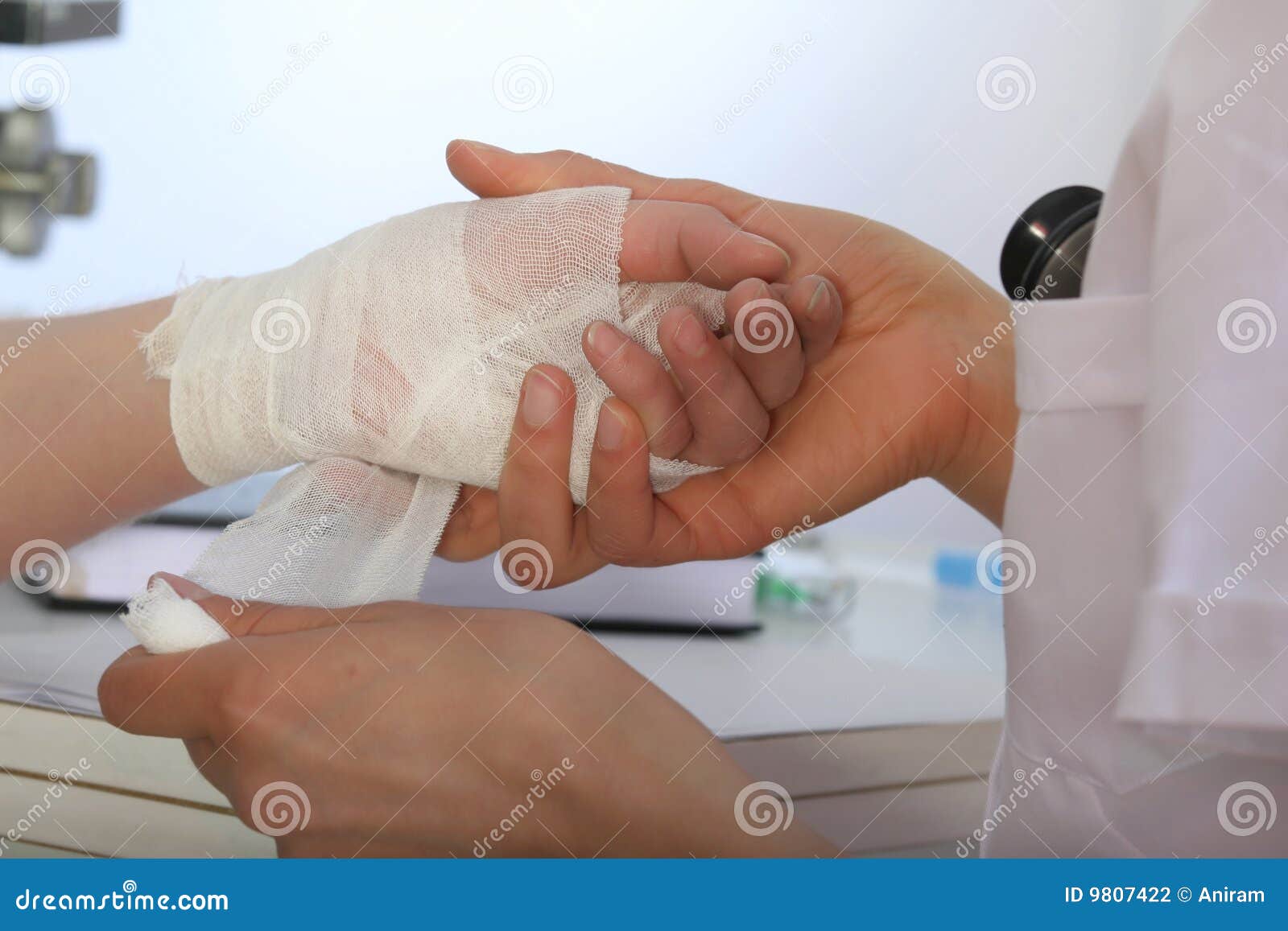 Bandage for the hand stock photo. Image of dressing, hand - 9807422