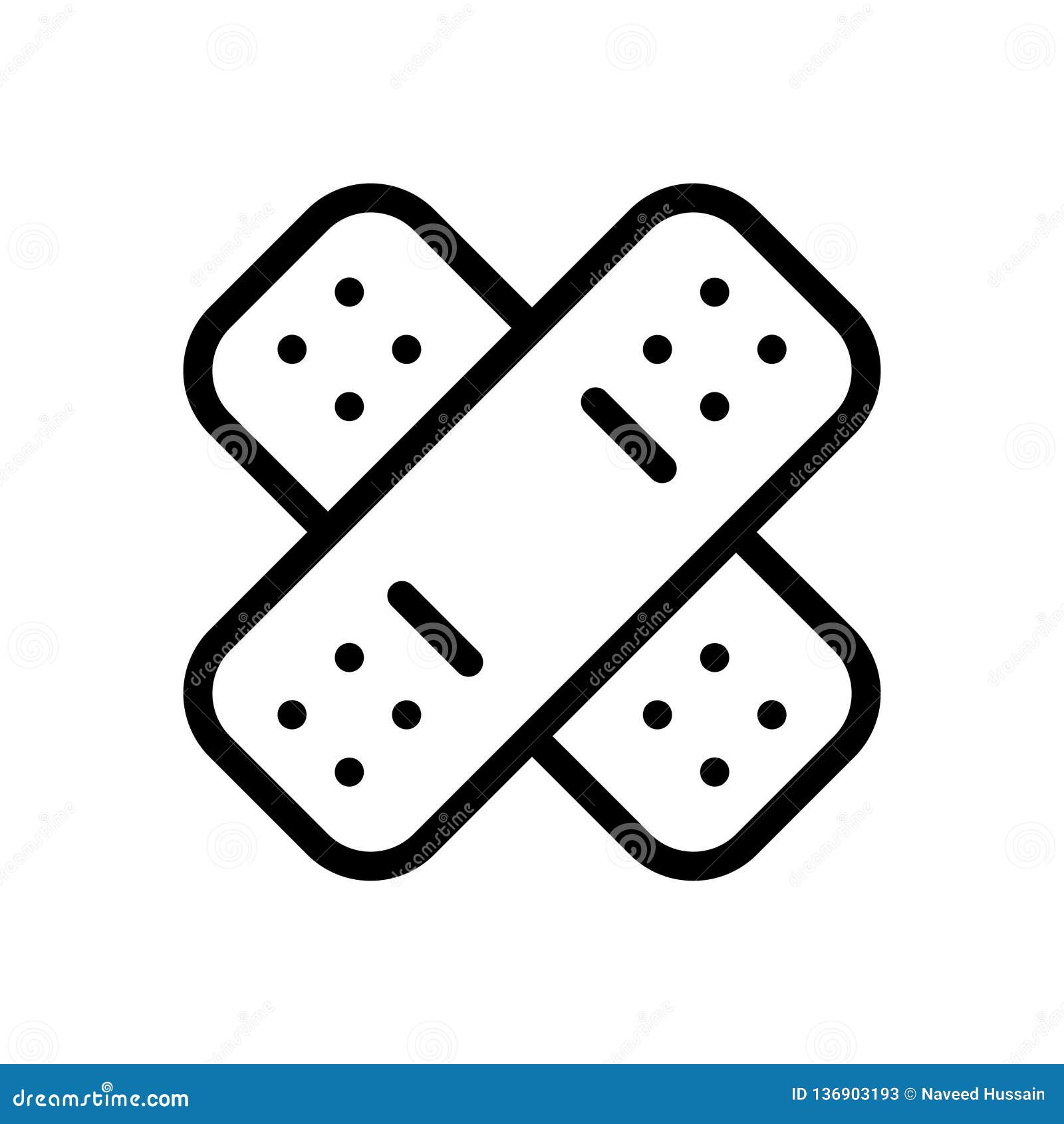 Bandage line vector icon stock vector. Illustration of pain - 136903193