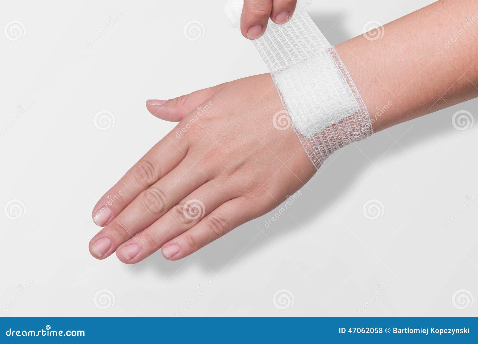 Bandage on the wrist stock photo. Image of dislocations - 47062058