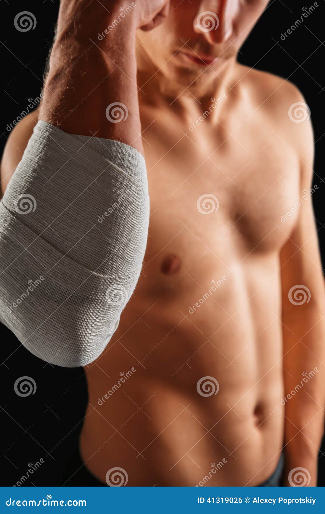 Bandaged elbow joint stock photo. Image of skin, medicine - 41319026