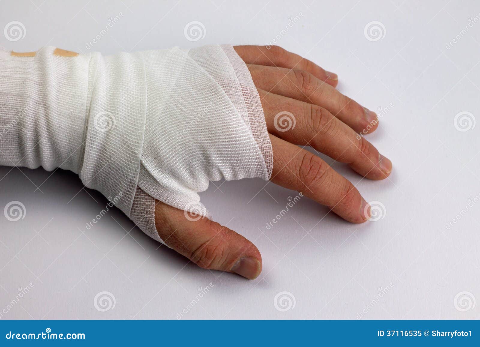 Bandaged Hand stock image. Image of mull, pain, clumsy - 37116535