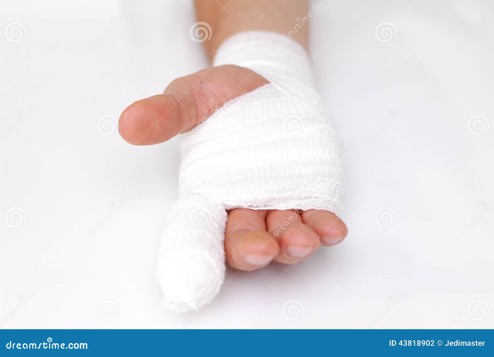 Bandaged hand stock photo. Image of close, bandaged, finger - 43818902