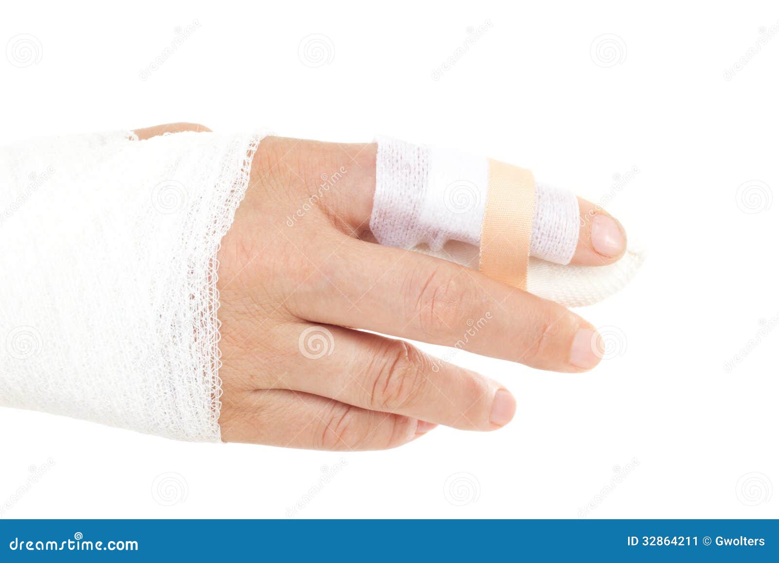 Bandaged Hand To Prevent Infection Stock Image - Image: 32864211