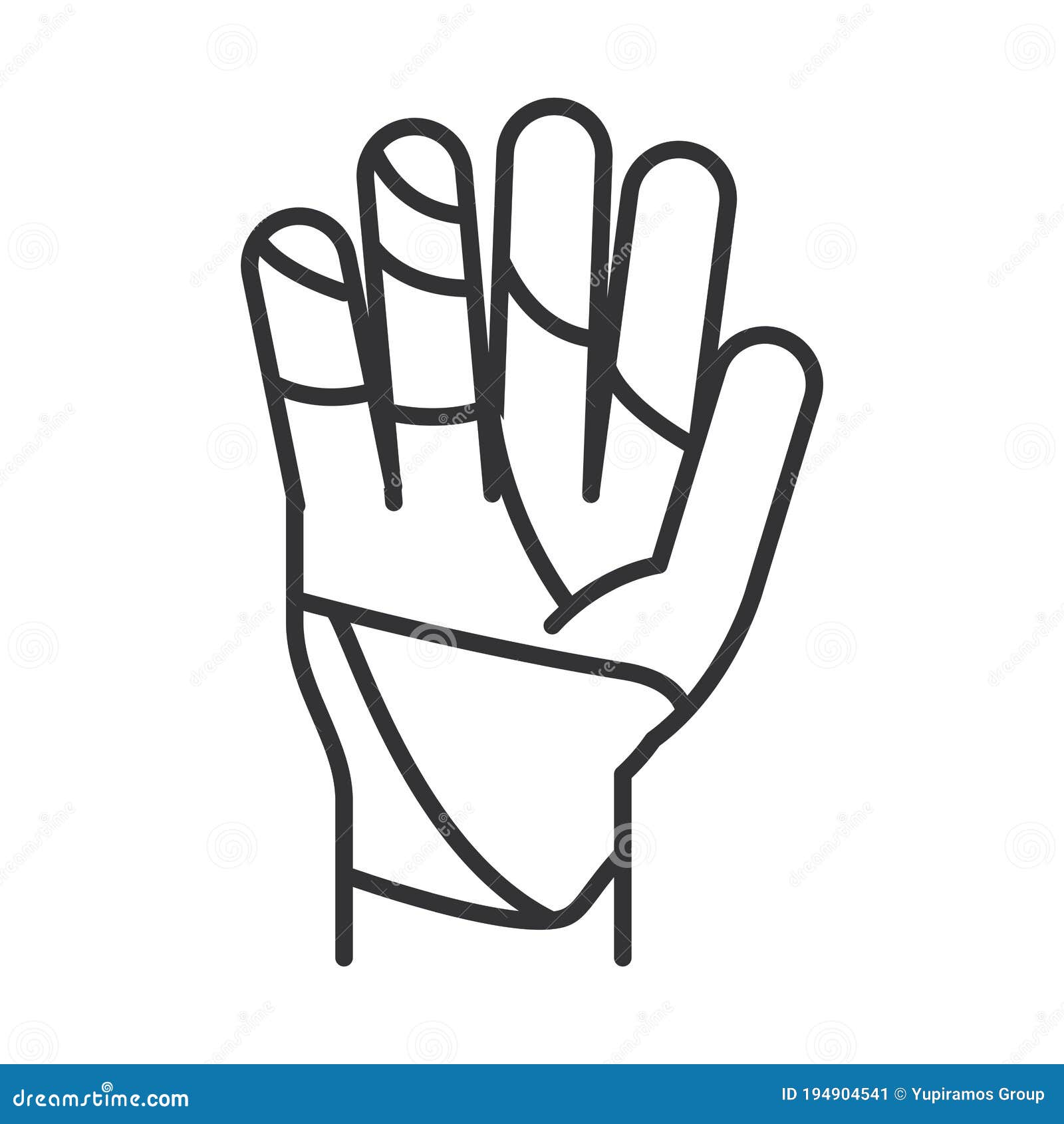 Bandaged Hand, World Disability Day, Linear Icon Design Cartoon Vector ...