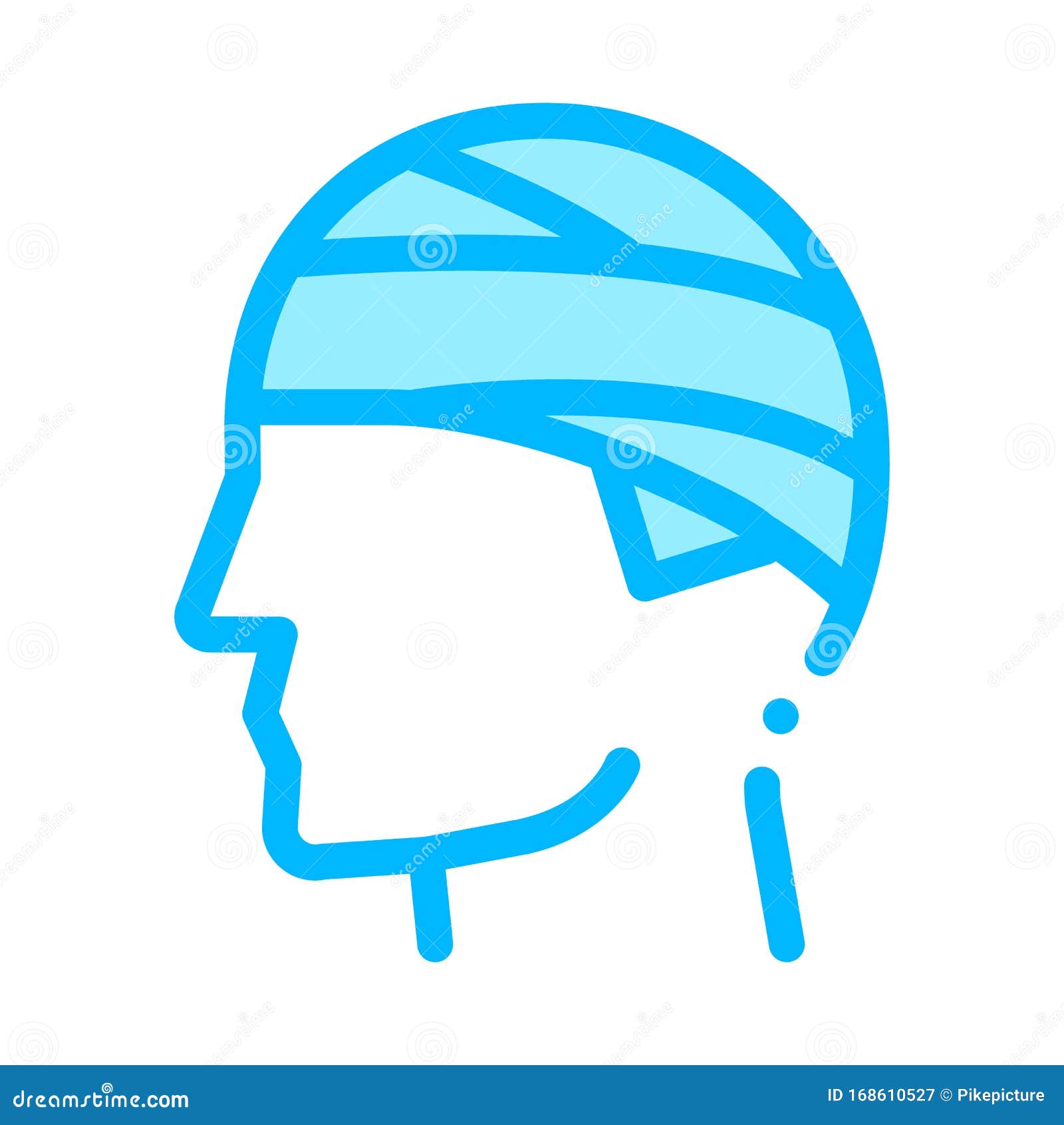 Bandaged Head Man Silhouette Headache Vector Icon Stock Vector ... Bandaged Head Man Silhouette Headache Vector Icon Stock Vector ...