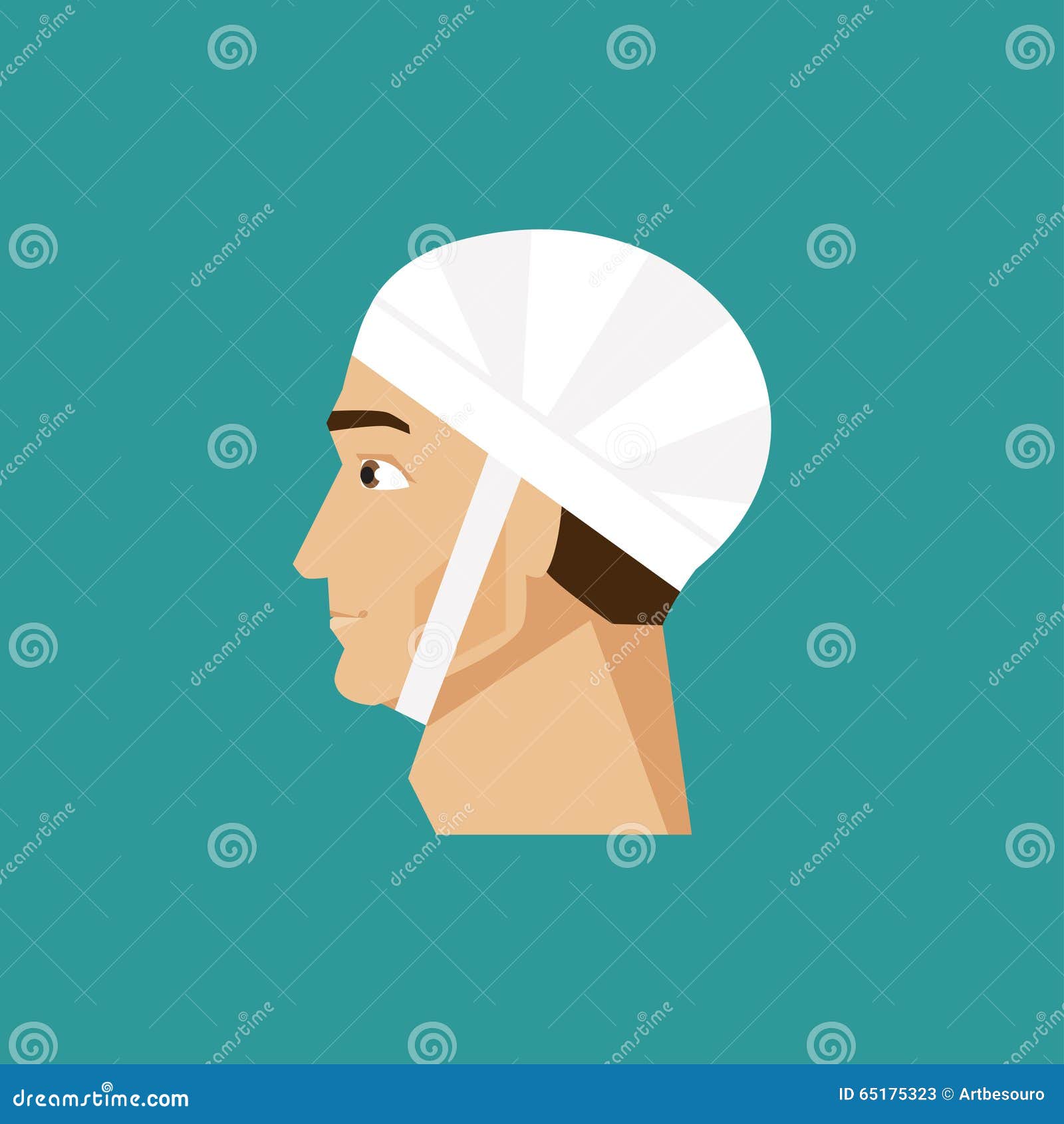 Bandaged Head Vector Illustration Stock Illustrations – 239 Bandaged ...