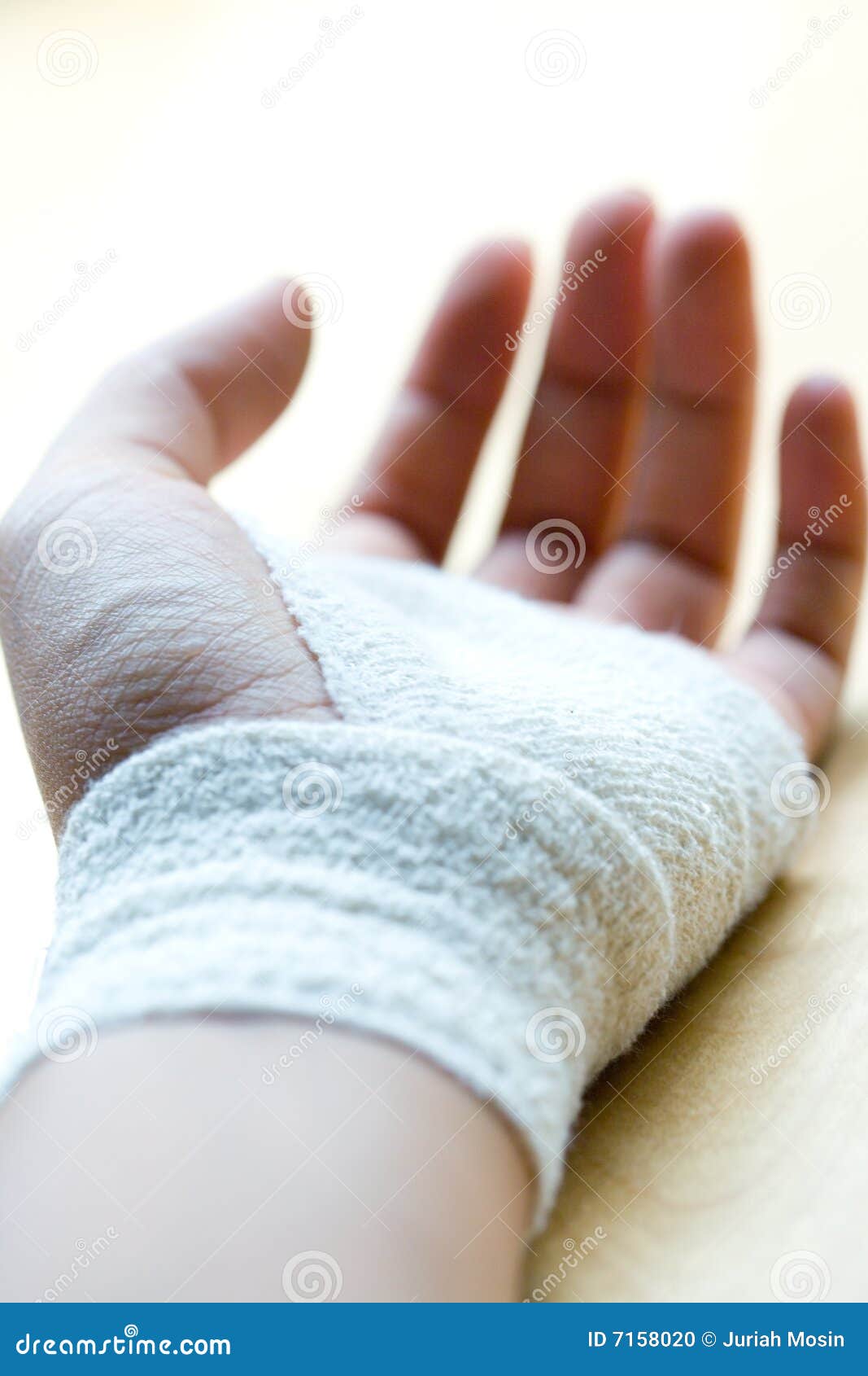 Bandaged wrist resting stock photo. Image of health, lonely - 7158020