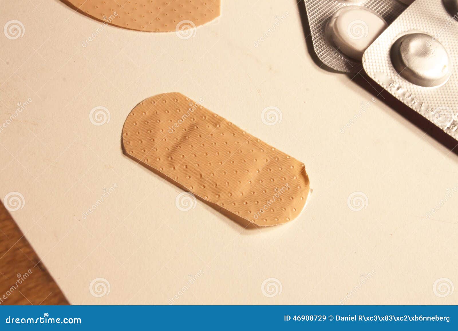 Bandaid and pills stock image. Image of clipping, bandage - 46908729