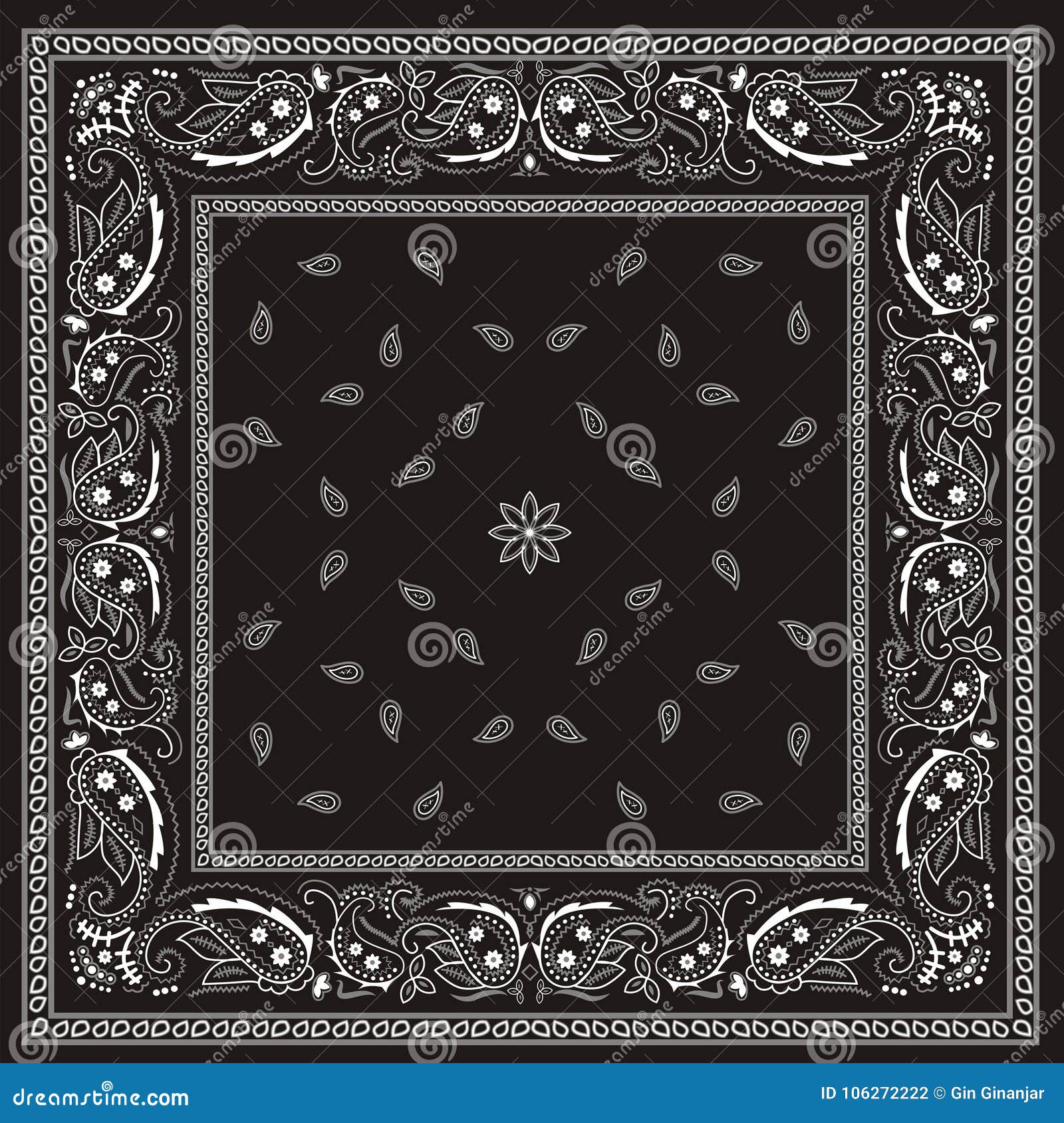 Paisley bandana pattern stock illustration. Illustration of paisley ...
