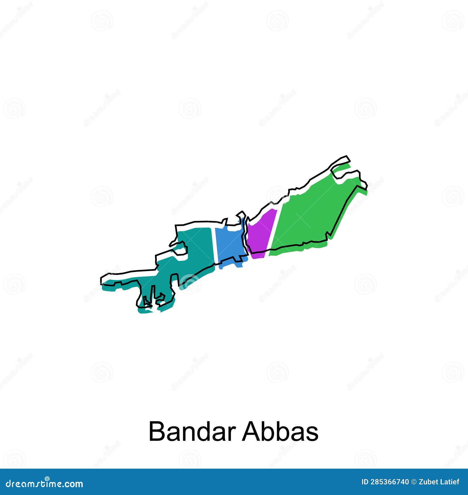 Bandar Abbas City of Iran Map Vector Illustration, Vector Design ...