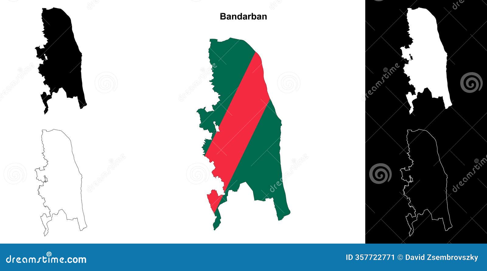 Bandarban outline map stock illustration. Illustration of boundary ...