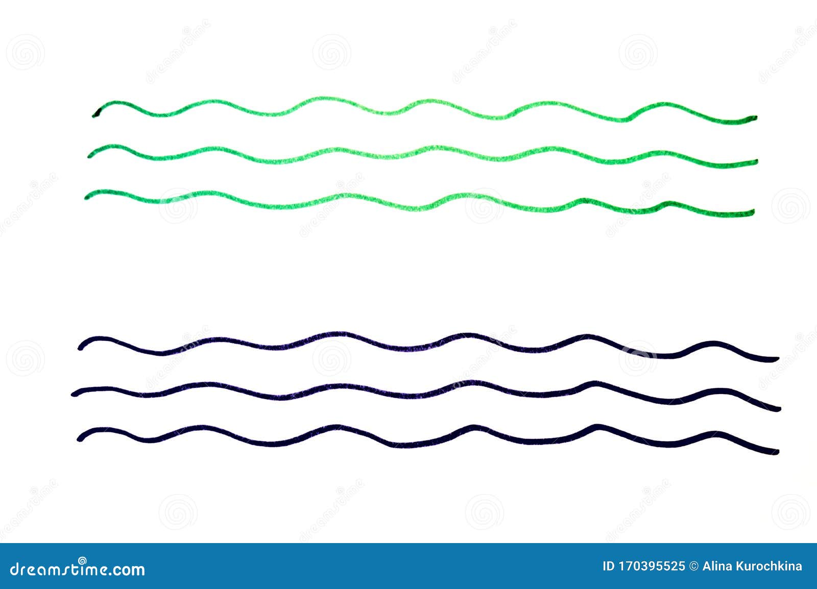 Bandas Azules Onduladas De Espesor Variable Sobre Fondo Blanco Stock de ...