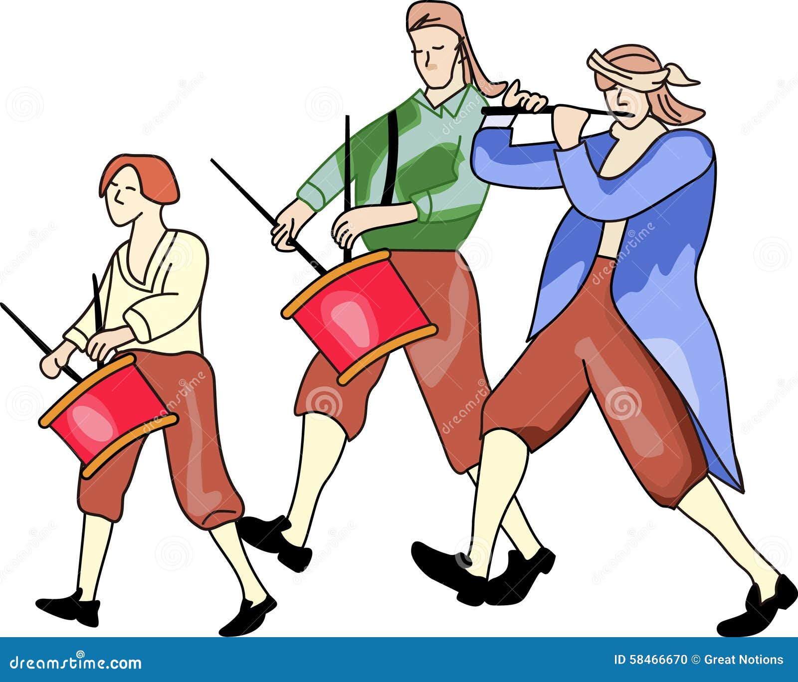 BANDE DE FIFRE ET DE TAMBOUR Illustration Stock - Illustration du ...
