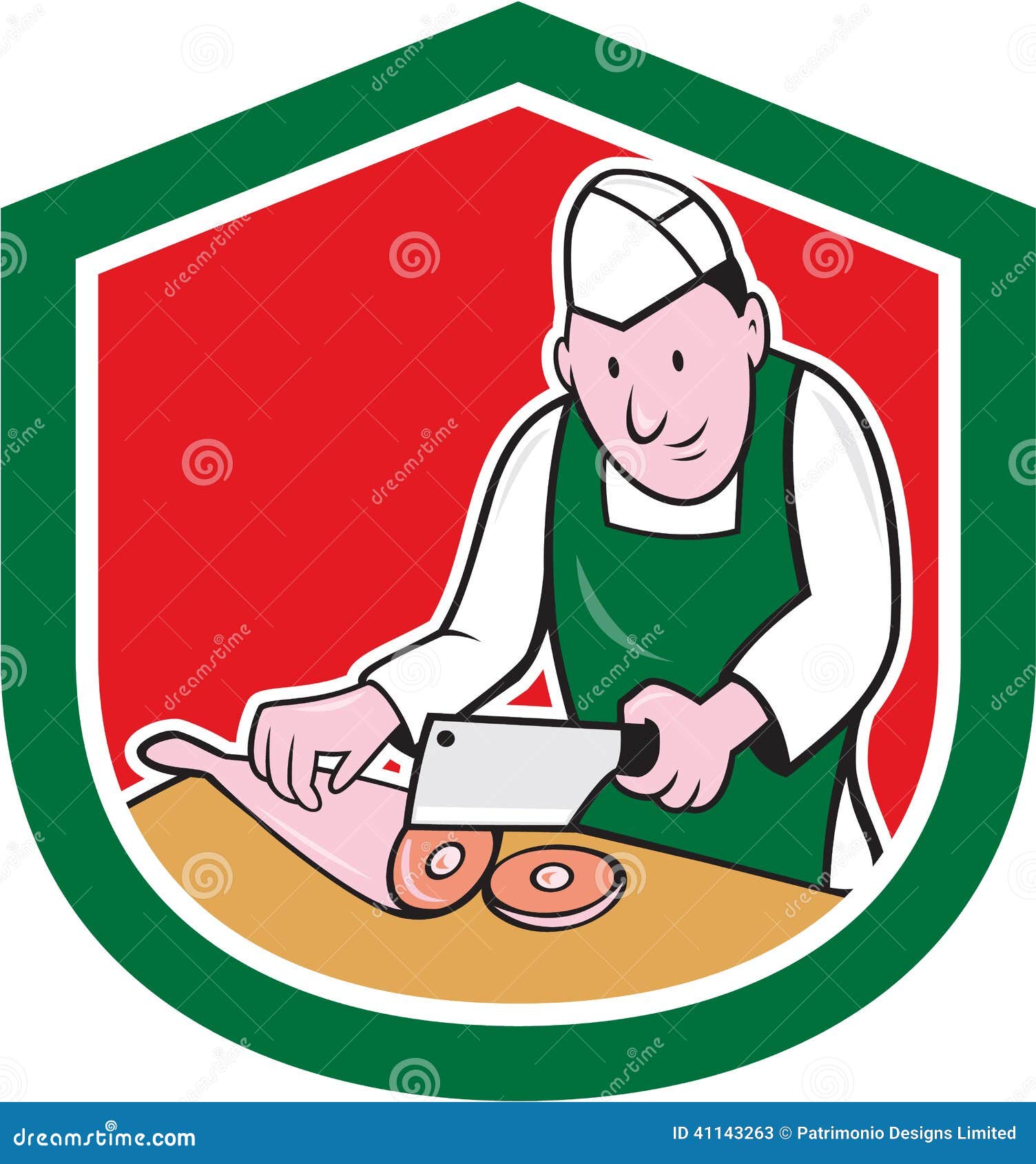 Bande Dessinée De Chopping Meat Shield De Boucher Illustration de ...